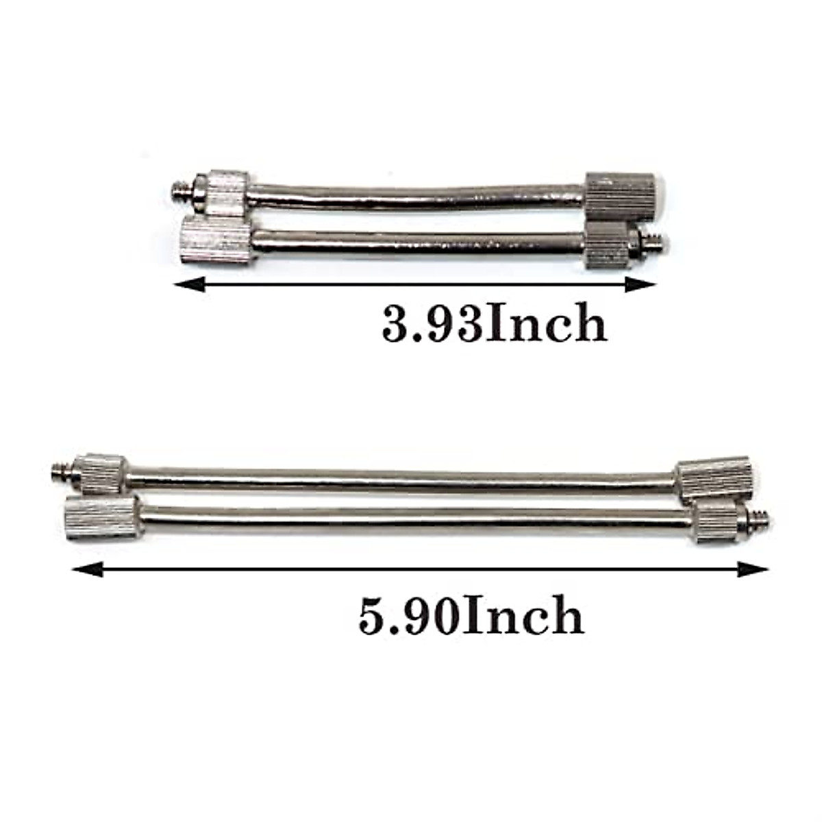 MMBBOD 5-Pack Brass Nozzle Extensions, Flexible Mist Rod for Outdoor Misting System, Misting Extended Pole 10/24 UNC for Garden, Humidification, Outdoor Cooling, Dust Control (5.9Inch), sliver