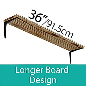 Wallniture Arras Floating Shelves for Wall Storage, Bookshelf Living Room Decor, Bedroom & Kitchen Organization, Bathroom Shelves, 36" Wall Shelf Set of 2