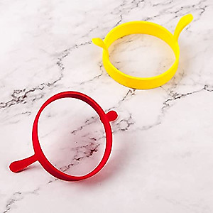 4Pack Silicone Egg Ring, Egg Rings Non Stick, Egg Ring Molds for Cooking, Perfect Fried Egg or Pancake Rings, Multicolor