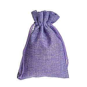 Tvoip 30Pack Burlap Bags with Drawstring Gift Bags Jewelry Pouch for Wedding Party and DIY Craft (Light Purple, 4 x 5.5 Inch)