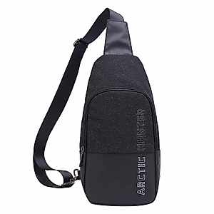 Pinprin Sling Bag Anti-theft Waterproof Crossbody Backpack Multi-pocket Chest Bag with Earphone Hole Shoulder Bag for Men, Hiking, Cycling, Travel