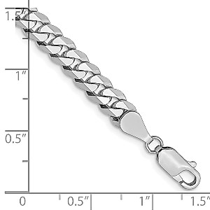 IceCarats 14K White Gold 5.75mm Curb Link Chain Bracelet 7 inch