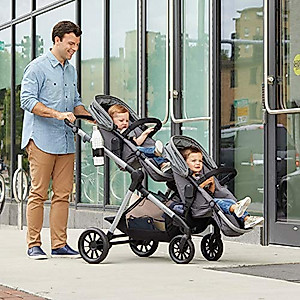 Evenflo Pivot Xpand Modular Stroller Second Seat, Compatible with Evenflo Pivot Xpand Modular Travel System and Modular Stroller, Holds Up to 55-lbs, Multiple Configurations, Stallion Black