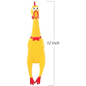 POPLAY Rubber Chicken/Squeeze Chicken, Prank Novelty Toy Keep Your Chicken Quiet Family Games