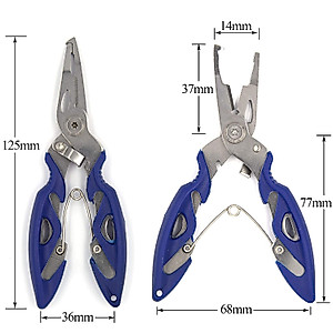 Pack of 201pcs Fishing Stainless Steel Split Rings 5 Sizes and Plier Set, Split ring capable of withstanding large tensile force and Fishing Plier Tool Kit for Saltwater Fishing Lure Connectors