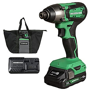 Metabo HPT 18V MultiVolt Impact Driver Kit | 1/4-Inch Chuck | Cordless | 1-2.0Ah Li-Ion Battery w/Fuel Gauge | 1,328 in-lbs of Torque | 3,200 IPM | Lifetime Tool Warranty | WH18DFX