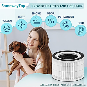 2-Pack Fillo Air Purifier Filter Replacement Compatible with A-floia Air Purifier Halo/Allo Match ASIN: B088FHCS83/B07JG1R2GB/B09M799DT4/B07WR2CT7V, 3-IN-1 Filtration Air Cleaner