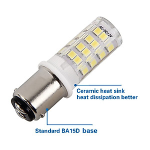 HRYSPN 5W Ba15d LED Light Bulb 12V 24V Daylight White 6000K 35W Equivalent, Double Connect SBC Bayonet LED Replacement Lamp for Interior RV Camper Lighting (Pack of 2)