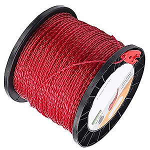Dalom 2.7 mm/.105" Round Trimmer Line Round Twist 3lbs 690-Feet Red Color Includes Cutting Tool Weed String Trimmer Edger Line
