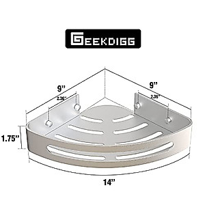 GeekDigg 2 Pack Aluminum Brackets for Shower Caddy Shelf 2-Pack Shower Shelves for Tile Walls, Aluminum Corner Shower Basket Caddy