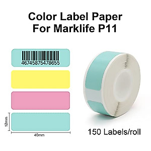 Marklife P11 Label Maker Machine with 4 Rolls Tape,Mini Thermal Wireless Inkless Sticker Printer Machine for Home Kitchen Office Organization