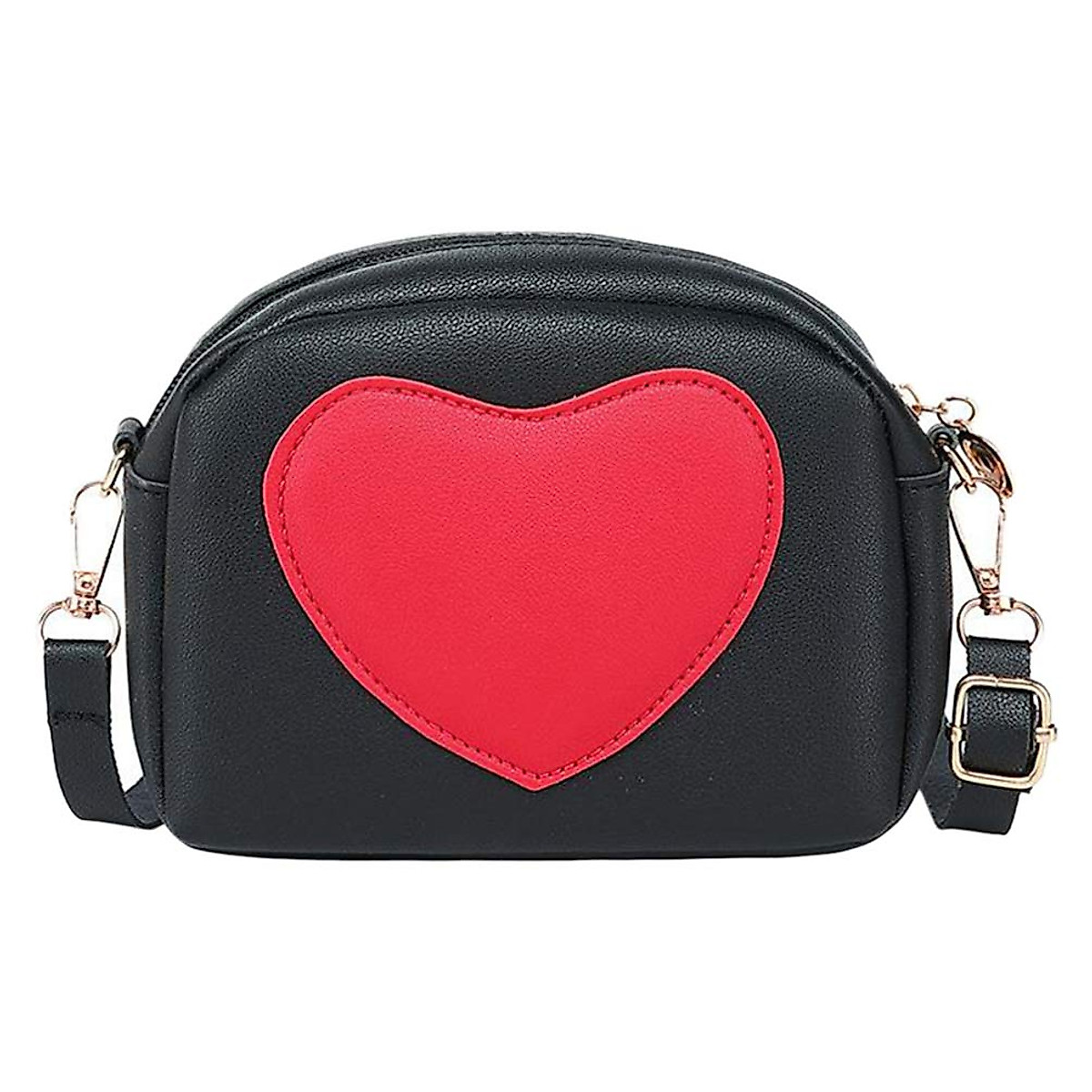 KESYOO Peach Heart Shoulder Bag Girl Shoulder Bag Black Messenger Bag Girls Shoulder Bag Sling Bag for Kids Purse Bag Kids Pu Leather Messenger Bag Girls Bag Coin Purse One Shoulder Child