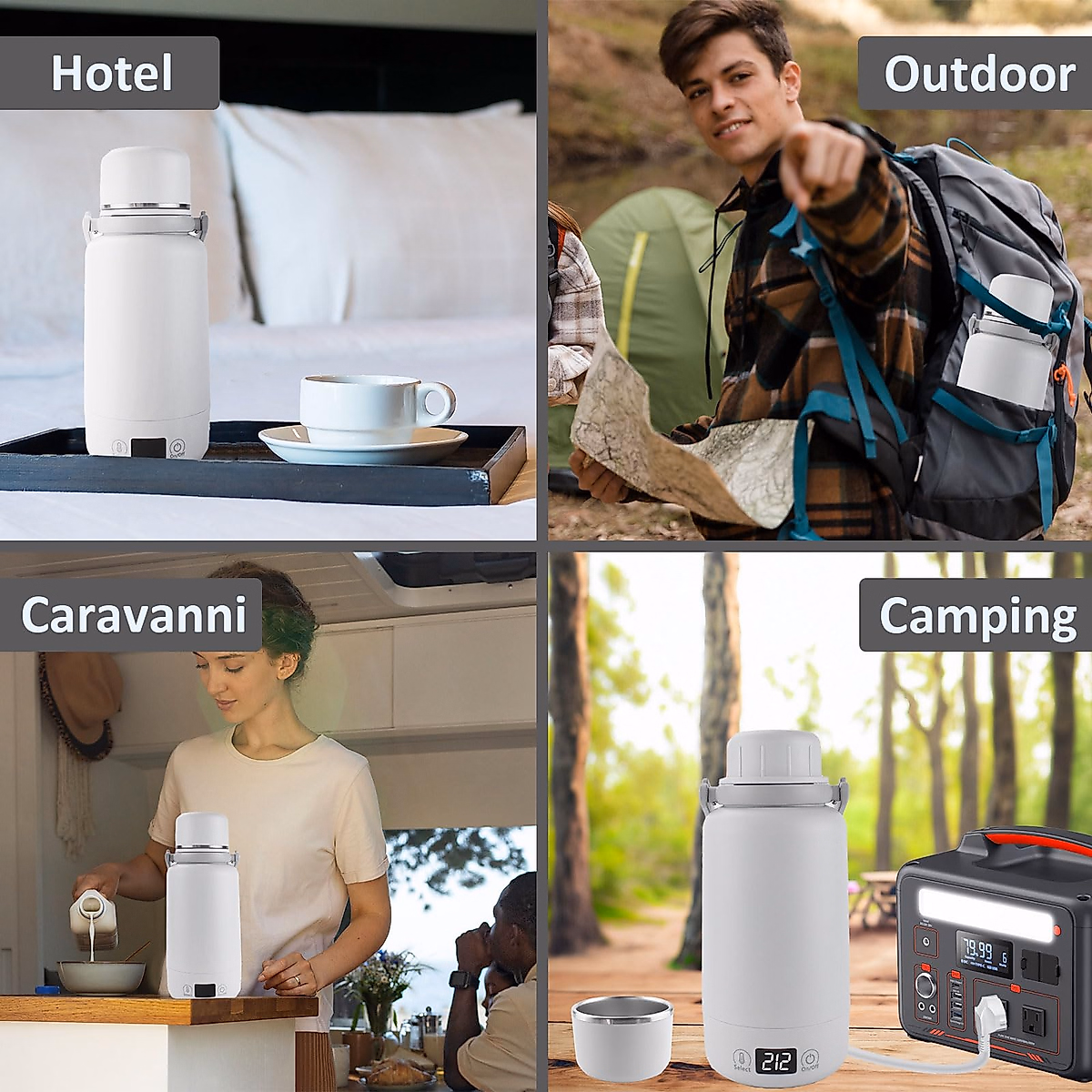 VUNKQU Portable Travel Electric Kettle, 1L/35oz Electric Kettle with Temperature Control and LCD Display, Hot Water Kettle Electric for Boiling Water Automatic Heat Preservation & Boil Dry Protection