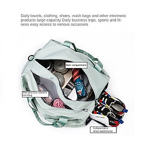 Duffle Bag, Gym Bag for Women, Separate Shoes Compartment Yoga Bag, Wet and Dry Separation Beach Bag (Large, Mint Green)