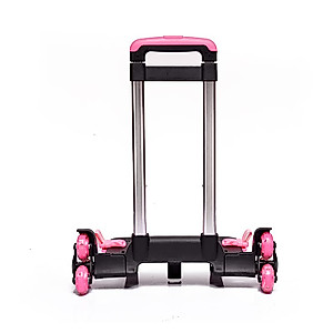ChezMax Backpack Trolley Foldable Trolley Cart 6 Wheels Rolling-Luggage Carts Aluminium Alloy Luggage Hand Cart for Bags