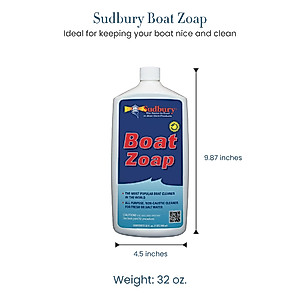 Sudbury Boat Zoap, Boat Cleaner Soap, Multi-Purpose Boat Soap, Essential Boat Accessories, 32 oz.