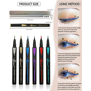 Gold Glitter Eyeliner Liquid Liner-1Pcs Gold Metallic Satin Shimmer Sparkling Colored Eye Liner Eyeshadow Makeup Pen, Long Lasting High Pigmented Waterproof Smudge-proof Eyeliner Pencil,Gift for Women