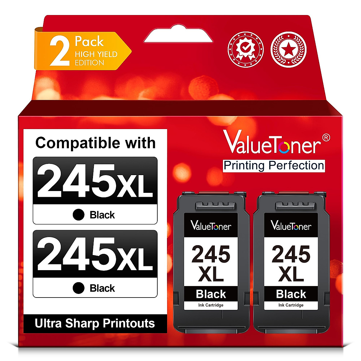 Valuetoner Ink Cartridge Replacement for Canon 245XL PG-245XL PG245XL PG-243 for MX492 MX490 MG3022 MG2522 MG2920 MG2420 MG2520 MG2922 MG2924 MG3029 iP2820 Printer (Black, 2 Pack)