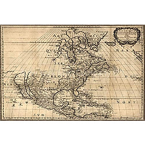 1650 Map| North America| Amerique septentrionale Map Size: 16 inches x 24 inches