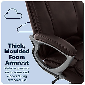 Serta Big and Tall High Back Executive Office Chair, Ergonomic Gaming Computer Chair with Layered Body Pillows, Contoured Lumbar Zone, Brown