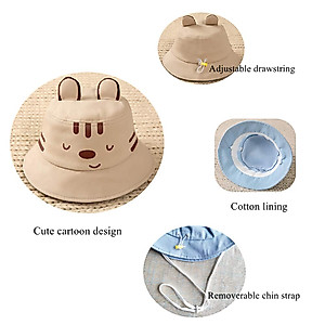 Baby Sun Hat Adjustable,Infant Toddler Summer Outdoors Beach Hat UPF50+,Sun Protection Bucket Hat