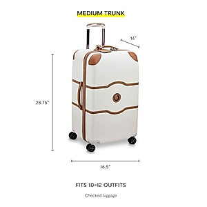 DELSEY PARIS Chatelet Air 2.0 Hardside Luggage Trunk with Spinner Wheels, Angora, Checked-26 Inch Trunk