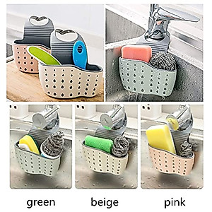 1pcs Sponge Holder for Kitchen Sink Kitchen Organizer Soap Sponge Drain Rack Kitchen Sink Sponge Holder Dish Drainer Portable Hanging Drain Basket Kitchen Sink Accessories Kitchen Accessory