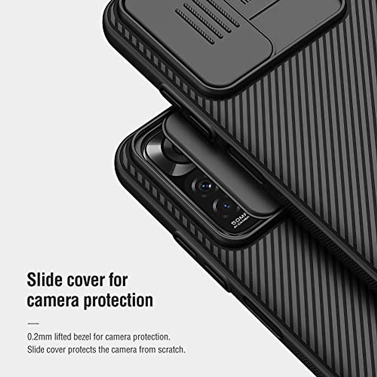 XiaoMi RedMi Note 11 (4G) Case with Camera Cover,Slim Fit Thin Polycarbonate Protective Shockproof Cover with Slide Camera Cover, Upgraded Case for XiaoMi RedMi Note 11 (4G) (Black)