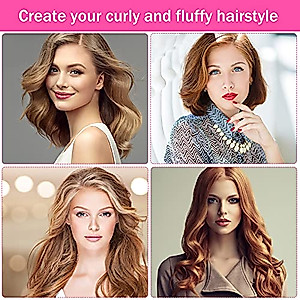 Double Layer Hair Rollers Bang Rollers Self Grip Hair Curler Rollers Curler Bang Hair Sticky Cling Hairdressing Curler Plastic DIY Hair Styling Accessories Tool, Black, Pink, Blue, Rose Red (4 Pieces)