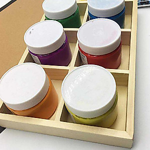 Wakauto 2Pcs Wooden Storage Divider Box Showcase Display Box 6 Grid Wood Organization Tray Desk Display Crafts Holder for Art Supplies Organizer