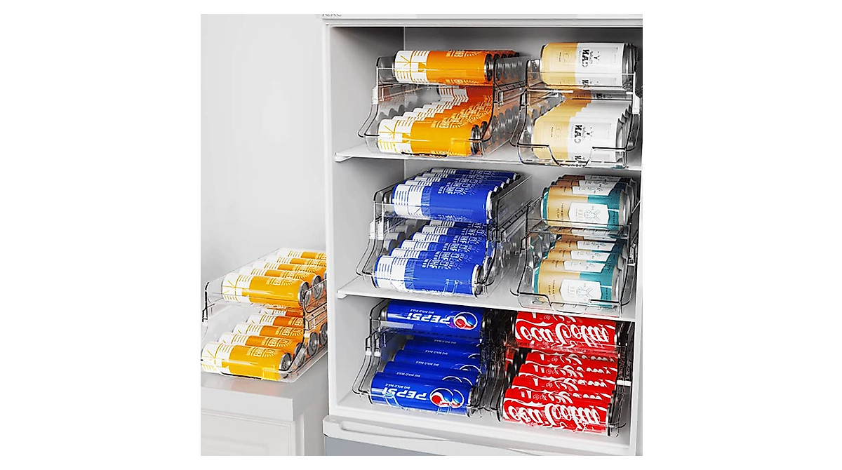 2-Layer Auto Rolling Can Organizer for Fridge & Pantry