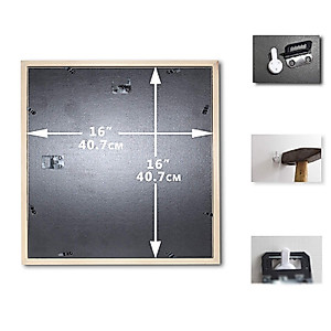 16x16 Picture Frame Black Solid Wood for Mat 12x12 Wall Mounting Square Poster Photo Frames…