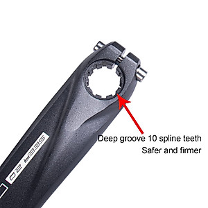 BOLANY Bike Cranksets 170mm Hollow Integrated 104BCD Single Speed Round Chainring 34T/36T MTB Crankset with Bottom Bracket (34T)