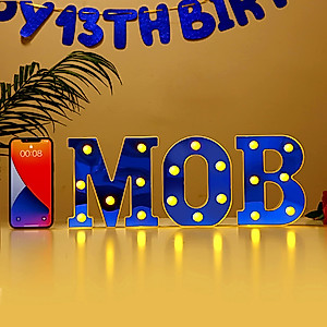 Led Marquee Letter Lights Sign Light Up Letters for Home Cafe Bar Party Wedding Birthday Christmas Decoration Battery Operated Alphabet Initials Lamp Letters Night Lights in Bedroom (Royal Blue, V)