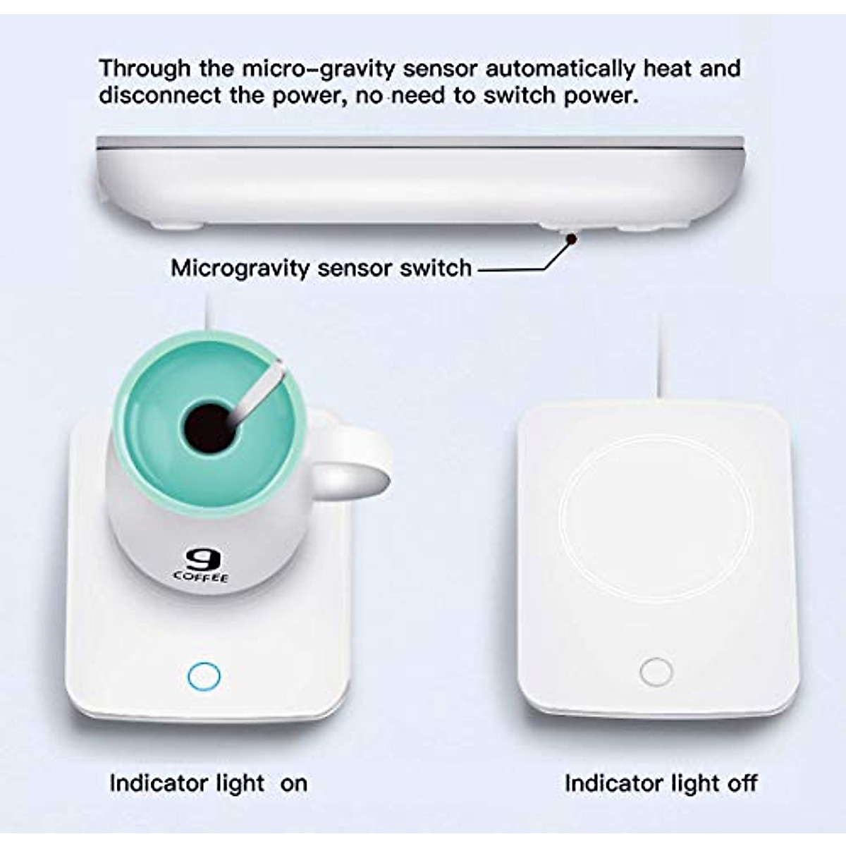 Misby Coffee Warmer for Desk Mug Warmer with Automatic Shut Off Coffee Cup Warmer Keep Coffee, Beverage, Milk, Tea and Hot Chocolate Warm (White)