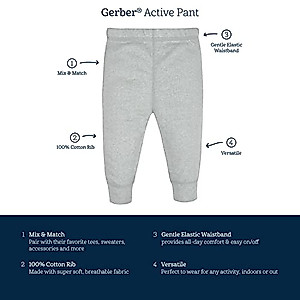 Gerber Baby Boys' Multi-Pack Pants, Navy/Army Green, 3-6 Months