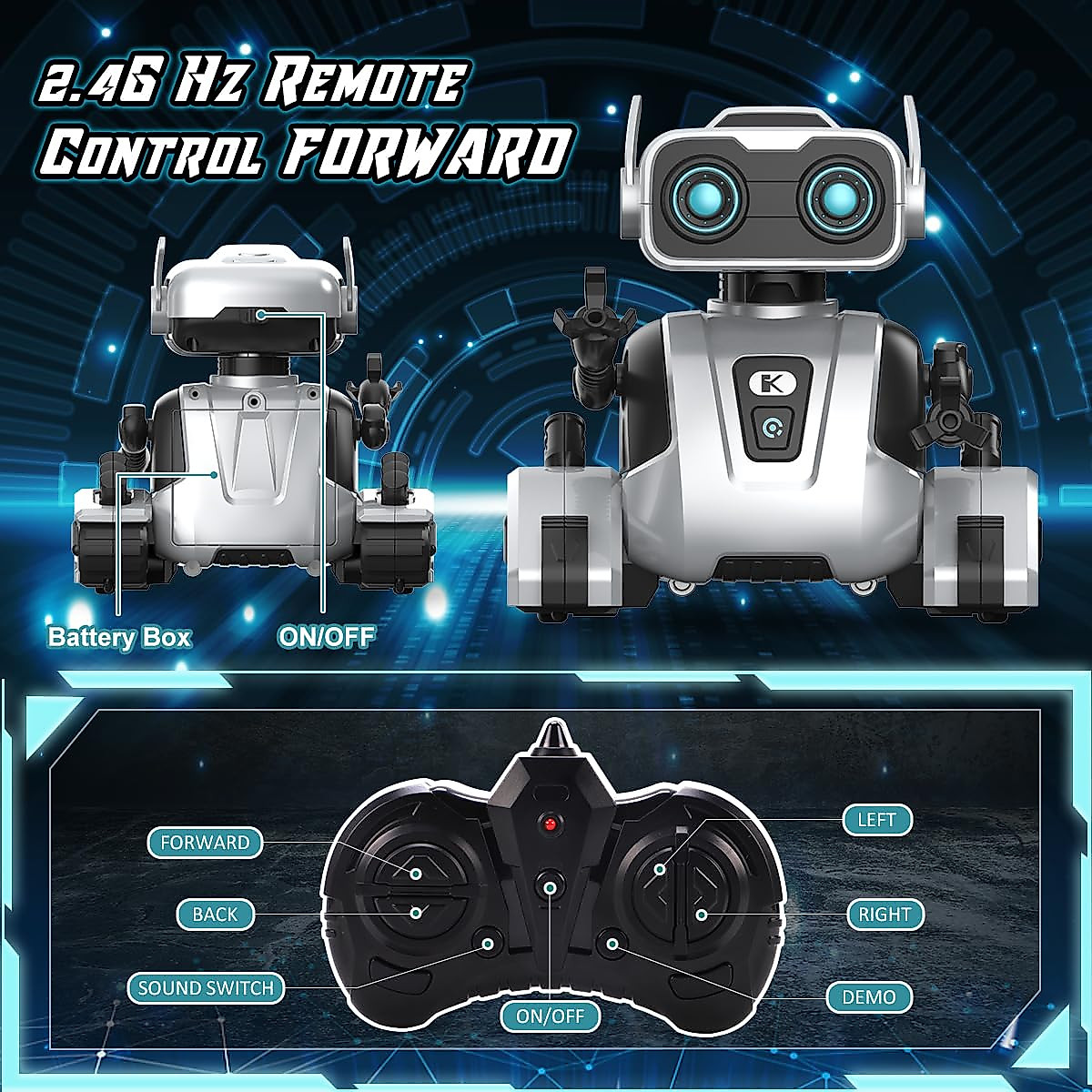 REMOKING Robot Toy, STEM Remote Control Robot Toys for Kids, Educational Intelligent RC Robots with Dance, LED Eyes, Interactive Smart Robot Toys Gifts for Boys Girls Kids 3 4 5 6 Years Old