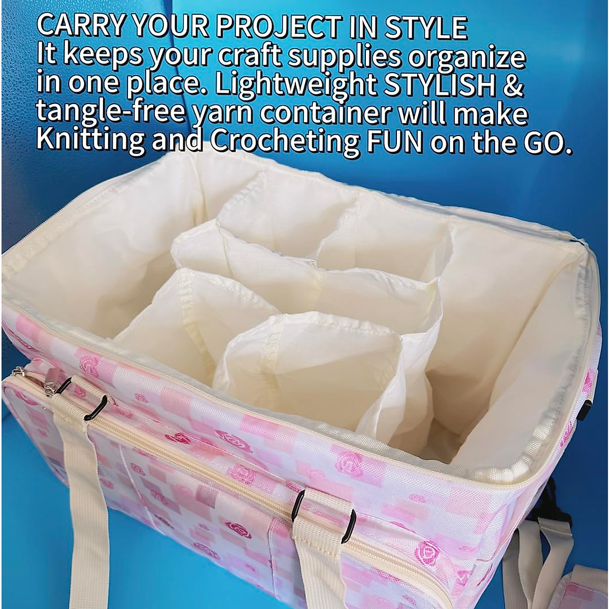 Athena's Elements Embroidery and Cross Stitch Storage Bag – Sewing, Embroidery and Cross Stitch Kits Carrying Bag – Premium Organizer Bag (Rose Pink)