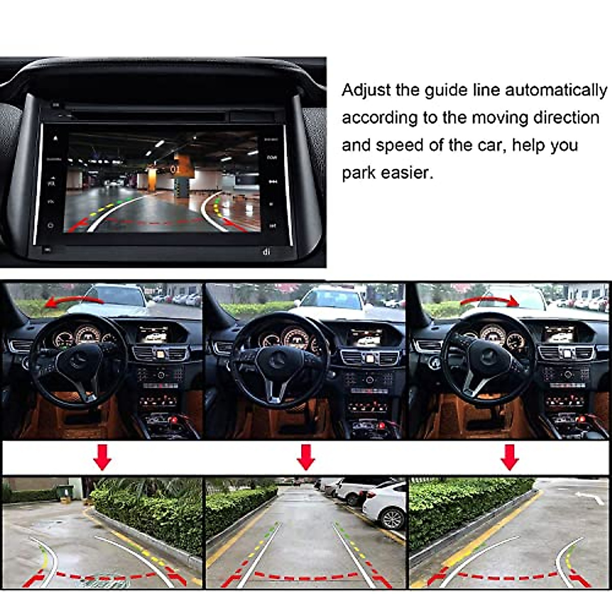 Canying Car Handle Backup Camera Reverse Camera Dynamic Car Rear View Camera for Ford Focus 2012 2013 2014 for Focus 2 Focus 3 with Moving Guide Parking line