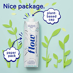 Flow Alkaline Spring Water -Strawberry and Rose Flavored Naturally Alkaline Water With Electrolytes And Essential Minerals - Eco-Friendly Pack, BPA-Free, Non-GMO. 12 Pack of 16.9 FL Bottles
