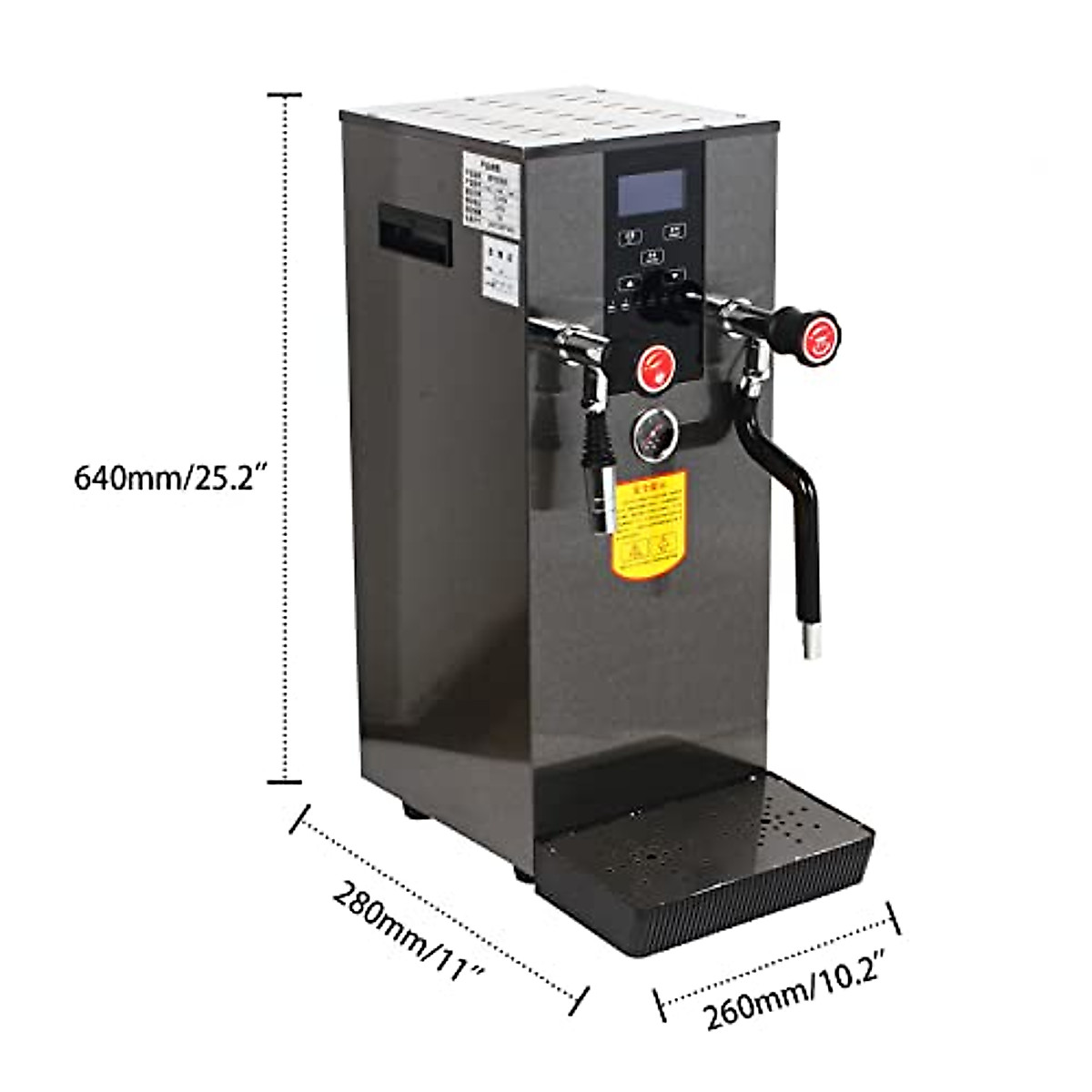 Xlsdlvcnxz 12L 2500W Commercial Milk Frother,Commercial Espresso Machine,Milk Frother Steamer with LED Display,Milk Steamer for Espresso Coffee Tea Dessert Shop Hotel