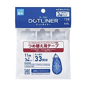 Kokuyo Ta-D4500-08NX3-1P Tape Glue Dot Liner Compact Refill Tape, 3 Pieces