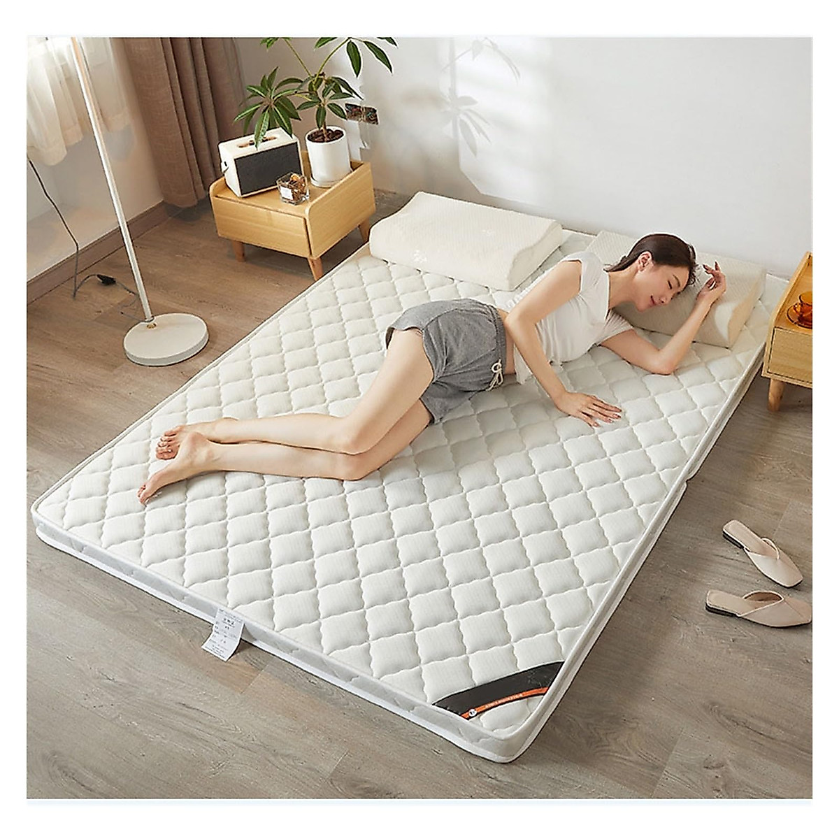 Generic Queen Mattress Topper, Natural Coir Mattress Coconut Palm Mattress Pad Hard Coir Palm Folding Mattress Natural Latex Coir Mixed Materials Mattress (Color : Style 2, Size : 71 * 78.7in*4in)