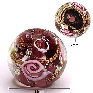 Artsy Crafts 20 Pcs Assorted Glow in The Dark Firefly Beads 12mm European Lampwork Luminous Glass Beads for Jewelry Making Charm Bracelet Necklace Earrings Crafts (Red Series 20pcs)