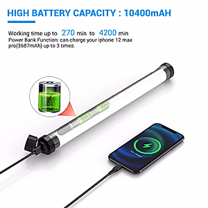 uyled Handheld Photography Light Professional LED Video Light Wand 12 Lighting Mode, Stepless Dimming,CRI≥95 IP68 Waterproof with10400mAH Rechargeable Battery 3000k 5750k RGB Colorful Stick