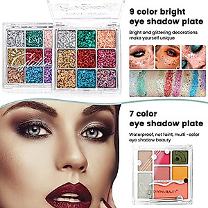 All in One Makeup Sets Makeup Kit for Women Full Kit, JIKUEA Makeup kits for Women, Girls or Teens,Include Eyeshadow&Facial&Sequin Palette Lipglaze&Lipline Eyebrow&Eyeliner