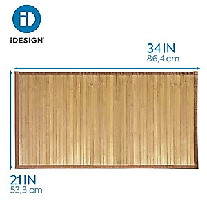 iDesign Formbu Bamboo Mat Rug Runner for Bathroom, Kitchen, Entryway, Hallway, Office, Mudroom, 34" x 21", Natural Wood
