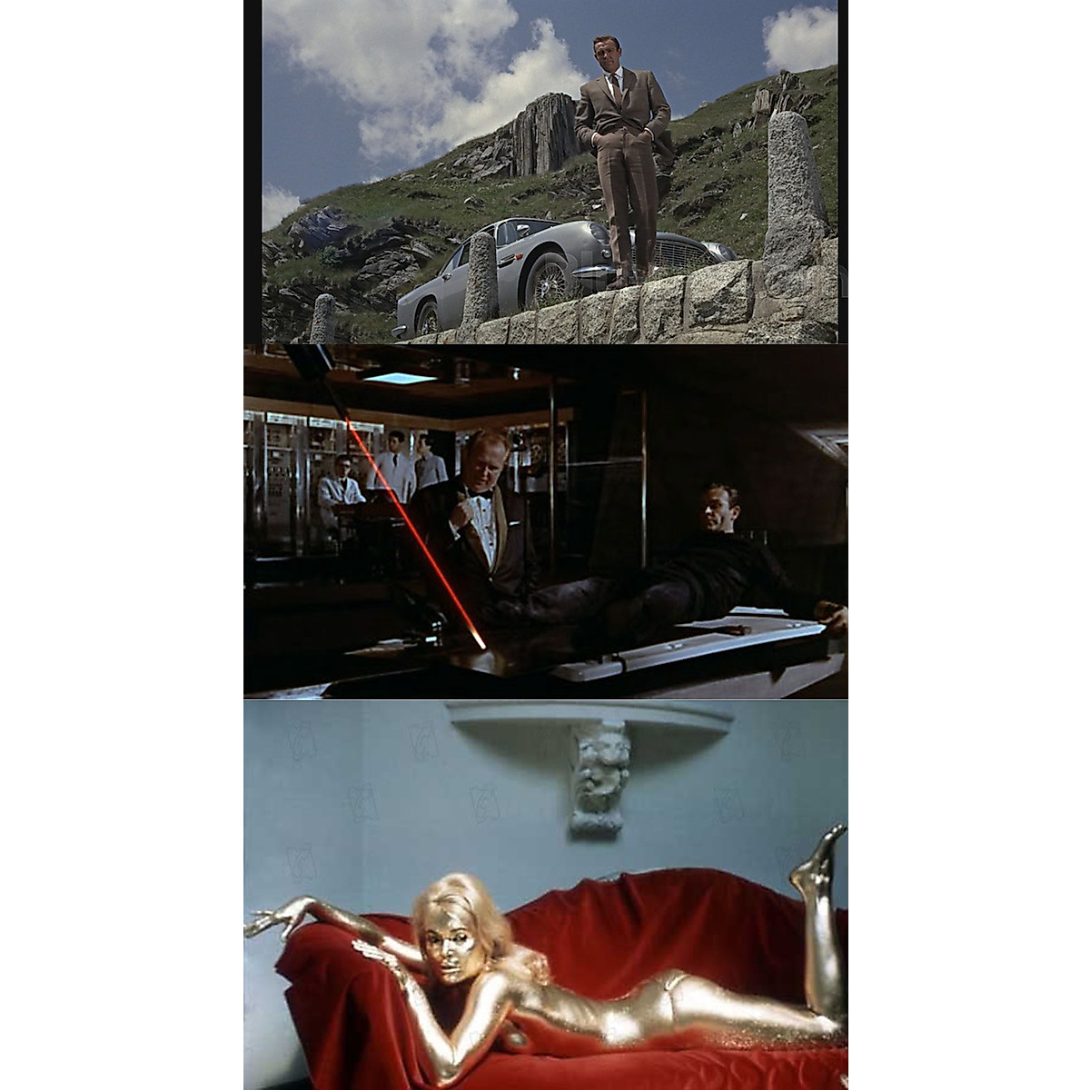 Goldfinger Blu Ray & Aston Martin Rolls Royce Corgi Sean Connery Action Movie Car Set