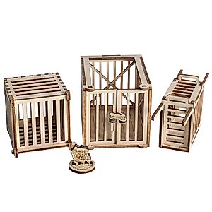 DND Dungeon Prison Cage Miniatures Set of 3 Wood Dice Jails 28mm Fantasy Terrain for Dungeons & Dragons, Warhammer, Pathfinder and Tabletop RPG
