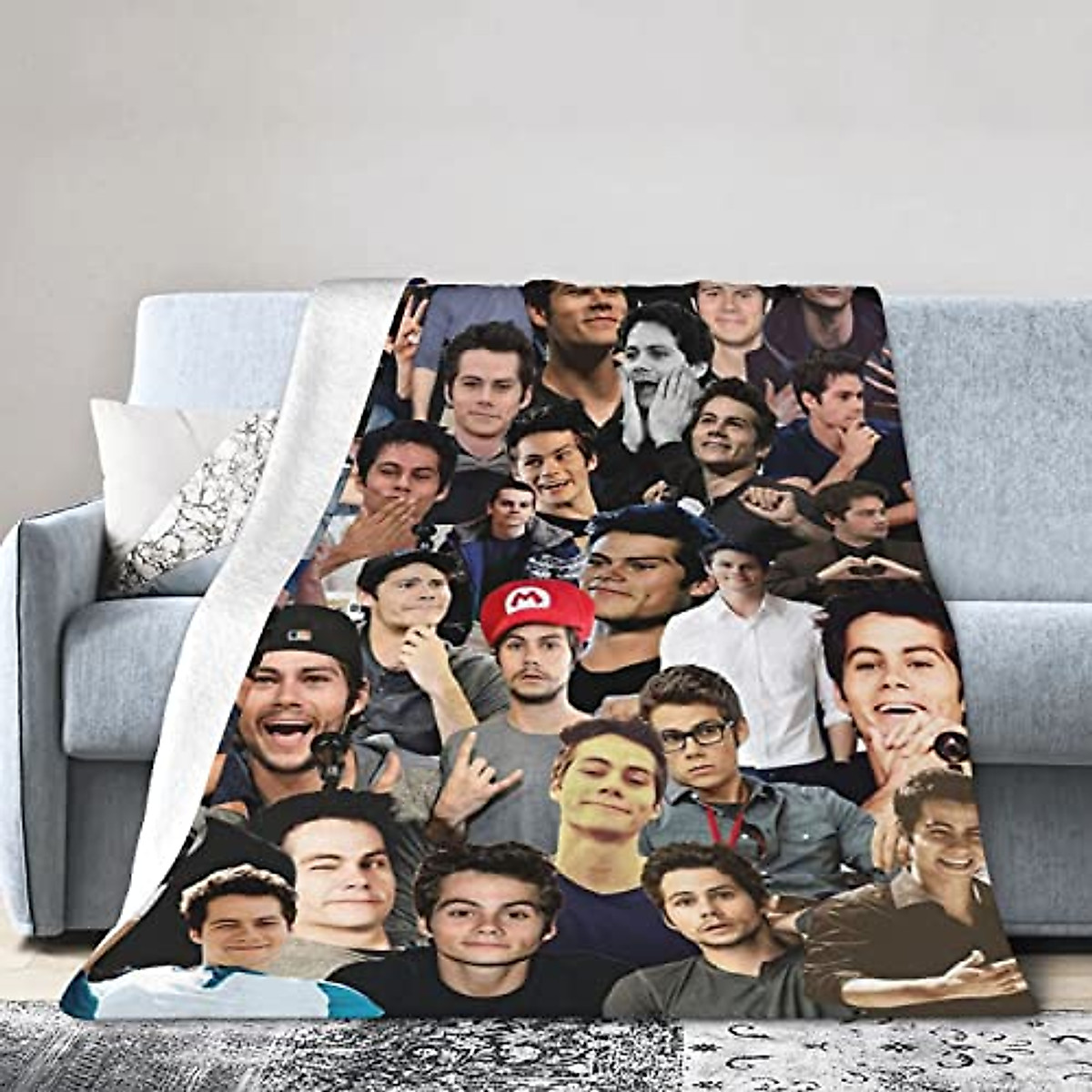 Dylan O'Brien Collage Blanket Fleece Ultra-Soft Micro Throw Soft Blankets for Couch Sofa Bed 50"X40"